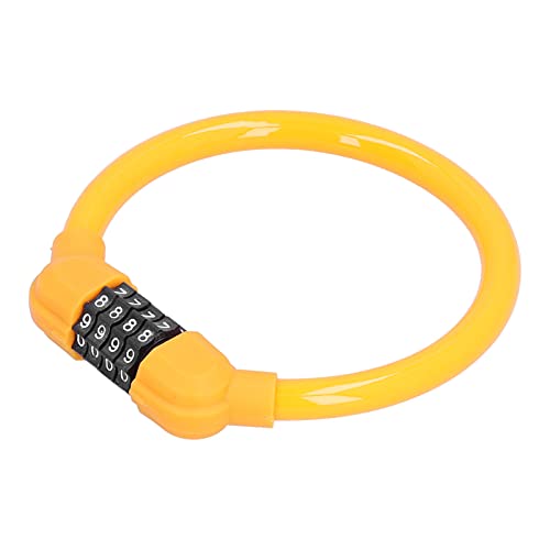 Gaeirt Bike Cable Lock, Cycling Accessories Waterproof and Dustproof with 4 Digit Passwords Technology for Cycling(Orange)