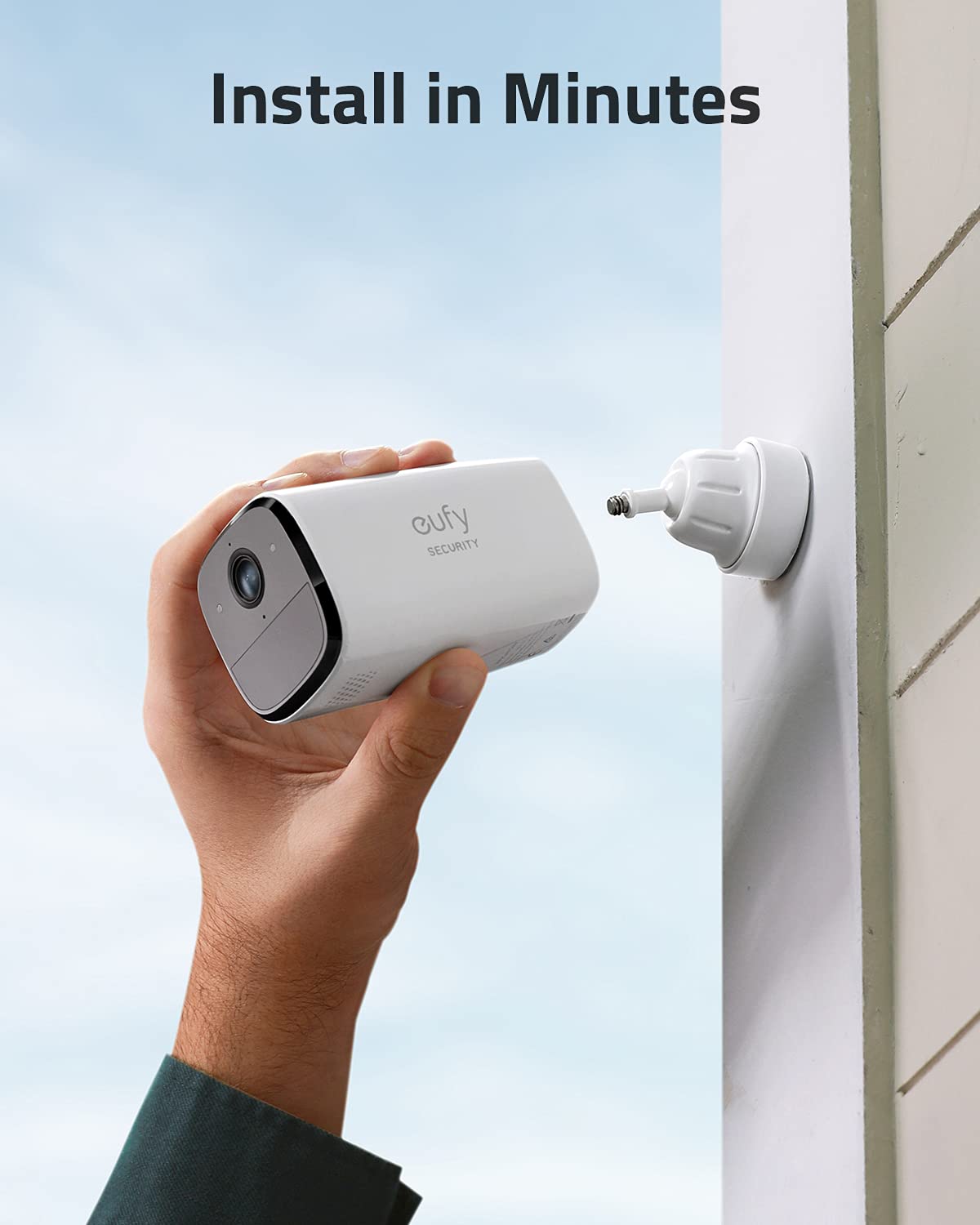 eufy Security, SoloCam C120, Outdoor Security Camera, WiFi, Wireless, Wire-Free, 2K Resolution, 90dB Alarm, IP65 Weatherproof, No Monthly Fee, Continuous Power Supply, 2.6W Solar Panel