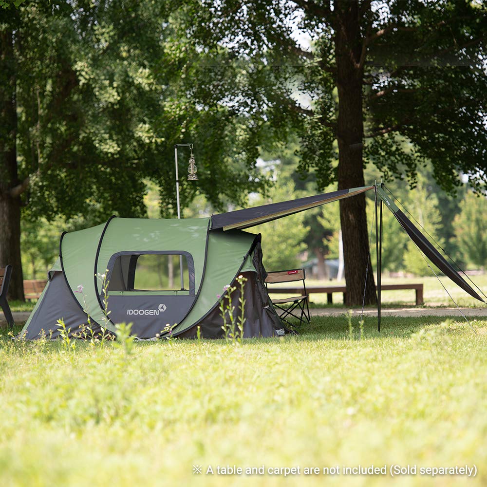 FASTCAMP OperaSuite 4-Person pop up Tent for Picnic&Camping Tent,2 Windows,Privacy Wall, (Green + Attachable Extensions)
