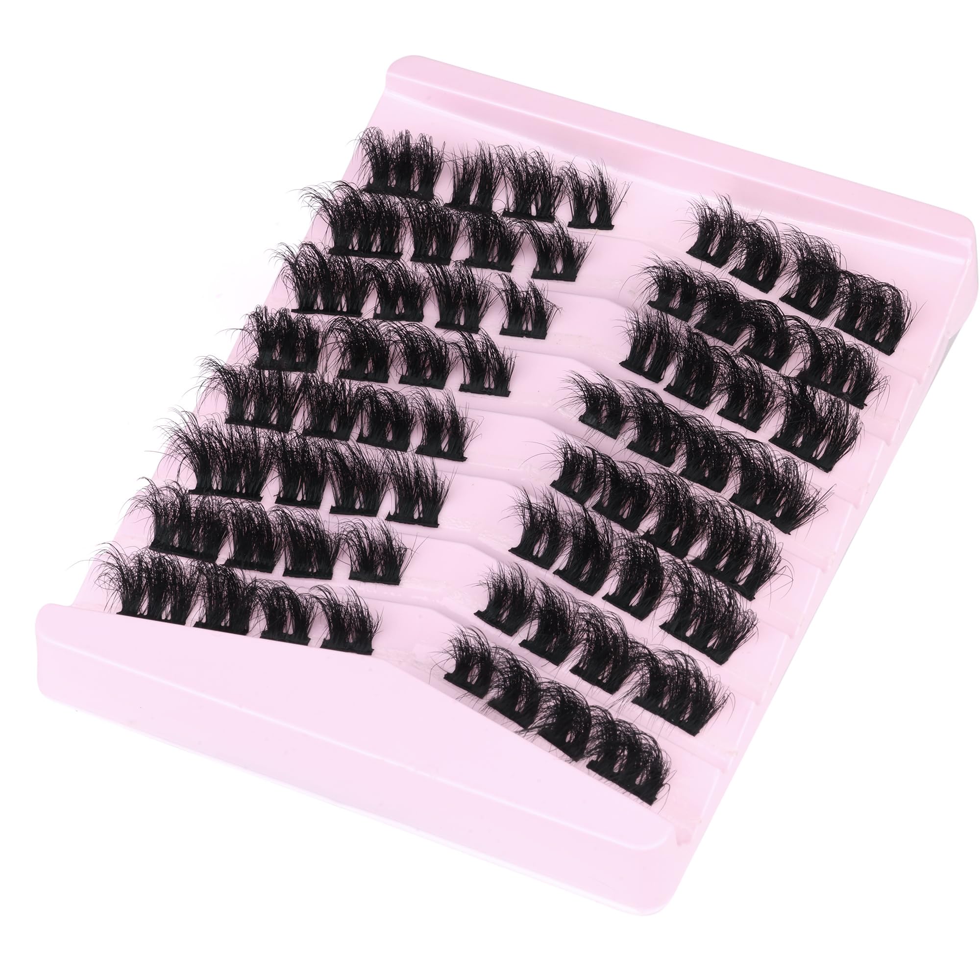 DIY Eyelash Extension Kit Cluster Lashes Fluffy Lashes Extension D Curl Lash Clusters with Bond and Seal Wispy Eyelashes Faux Mink Lashes Individual Cluster Lashes Kit by GVEFETIEE (64 PCS, 14-20MM)