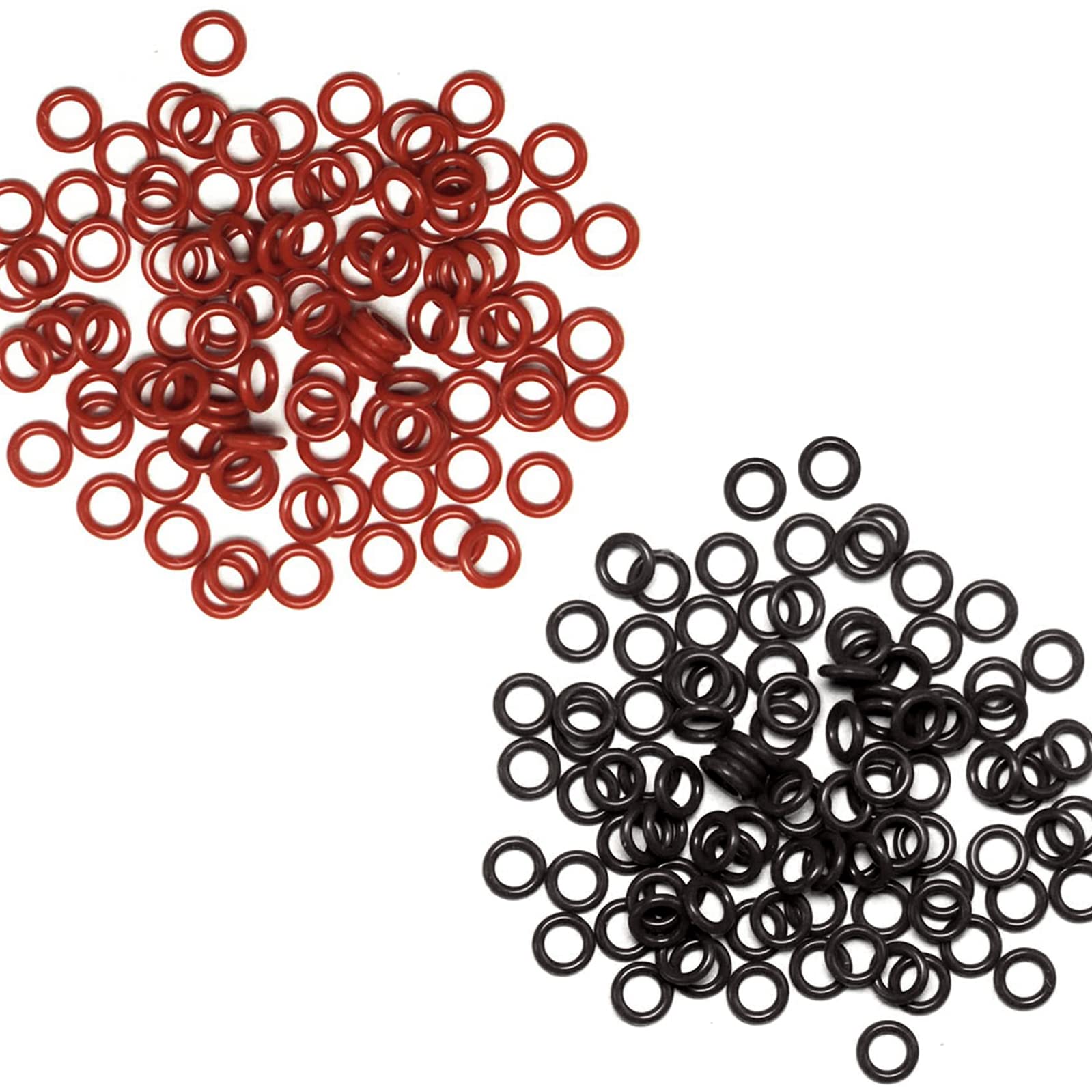 Diolili 200 Pcs Archery Arrow Broadheads Field Points O-Rings Black Rubber and Red Silicone Orings