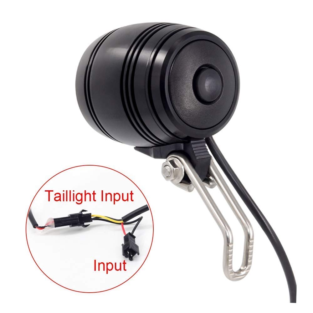 Electric Bike Light Front and Back, Rear Carrier Electric Bicycle Safety LED Headlight & Rear Tail Light, Ebike Lights Set 48V 36V 24V, Easy to Install for Men Women Kids (2 PC)