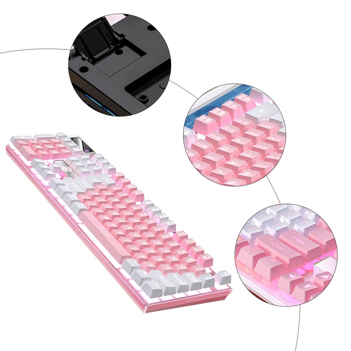 SOLUSTRE 104 Hardware Ultra Compact Keyboard Mechanical Electronic RGB Keyboard Private Model Computer Wired Keyboard USB Wired Keyboard Wired k500 Accessories Mechanical Feel Shine abs