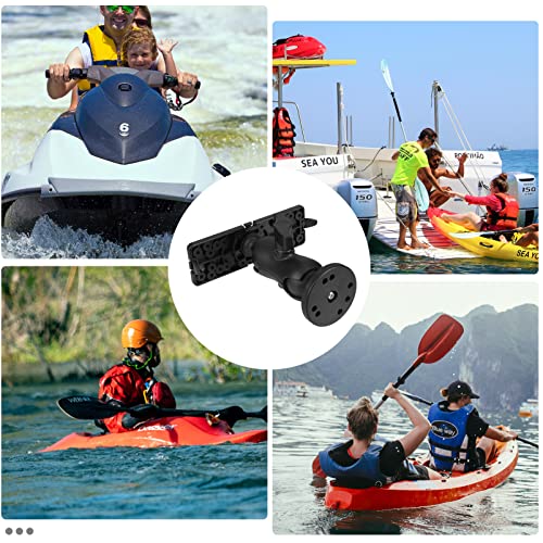 GAFOKI Ocean Kayak Universal Canoe Kayak for Boat Marine Electronic Multifunctional Down Base Mounting with Drill- - Plate Head Navigator Fish Rack Mount Track Holder Black