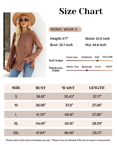 XIEERDUO Long Sleeve Tops Womens Fall Sweaters Tunic Tops To Wear With Leggings Blue XL