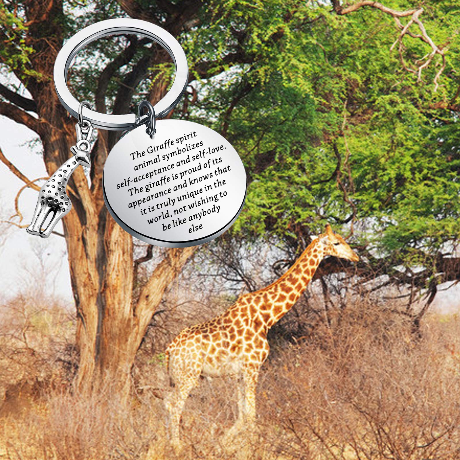 ENSIANTH Giraffe Keychain Giraffe Lover Gift Inspirational Gift for Friend Giraffe Jewelry for Woman (Giraffe Keychain)