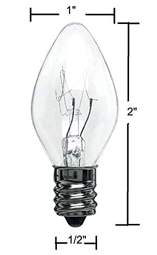 Creative Hobbies® Box of 25 Clear Blinker Light Bulbs, C7 Candelabra Base,Random Blinking - Great for Night Lights and Christmas Strings | 7 Watt Candelabra Base
