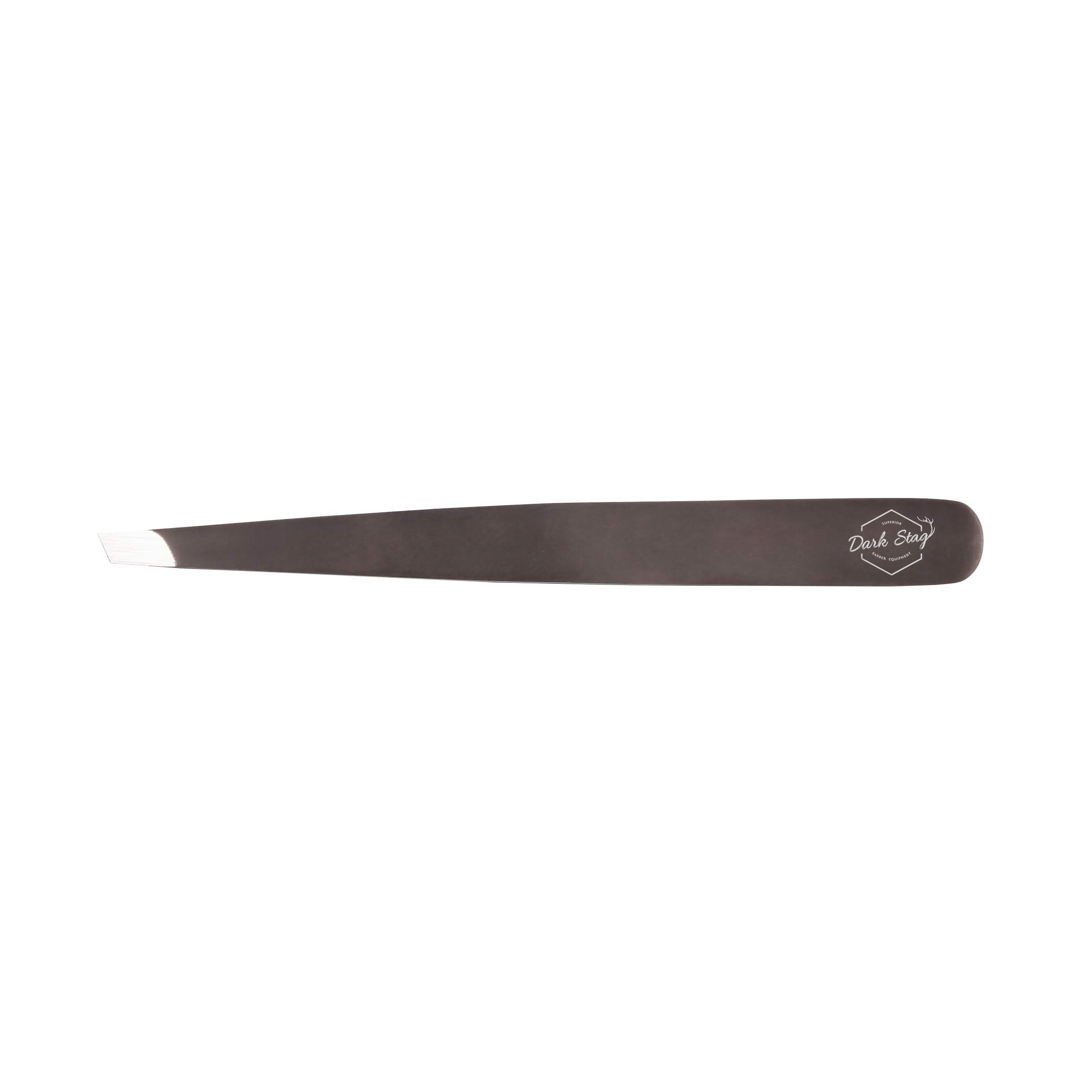 Dark Stag Men's Professional Tweezers with Sharp, Slanted Edge and Micro-fine Tip
