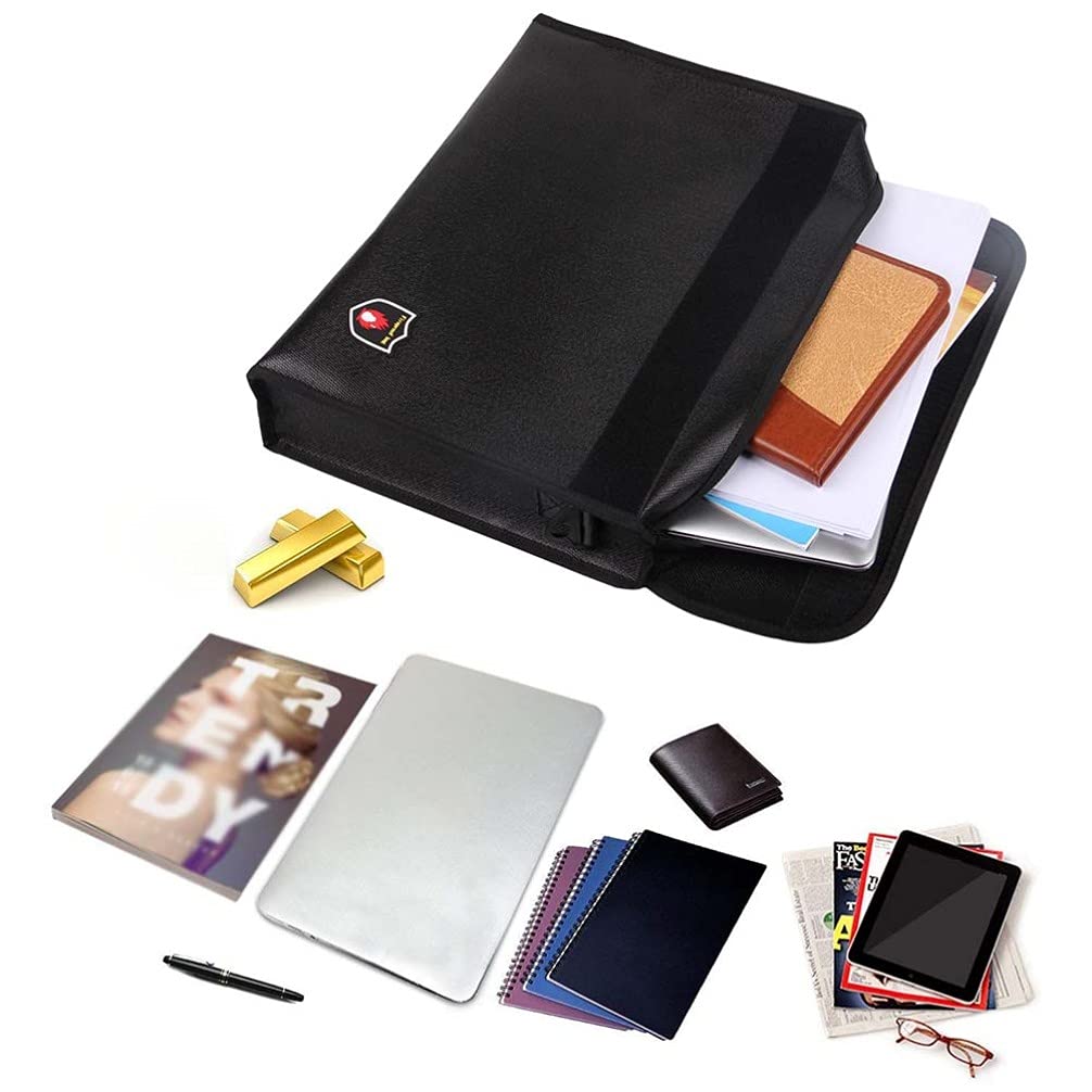 Fireproof Document Bag File Bag Office Travel File Money Organizer Bag for Important Documents Cash Notebook Passport Fireproof Money Bag