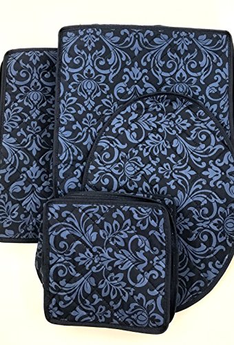 Homewear 8-Piece Hudson Damask China Storage Container Set, Navy