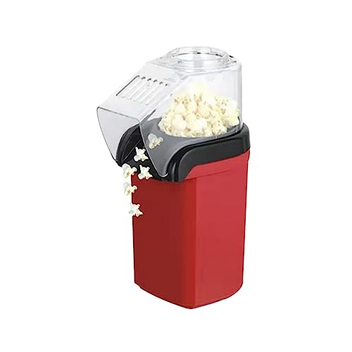 mini popcorn machine for home electric small hot air popcorn popper no oil tabletop portable pop corn maker with Measuring Cup Melt Butter - RED (RED)
