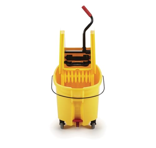 Rubbermaid Commercial Down Press Wringer for WaveBrake Buckets, 16-32 oz Capacity, Yellow, Heavy Duty Mopping/Cleaning for Professional/Janitorial Use