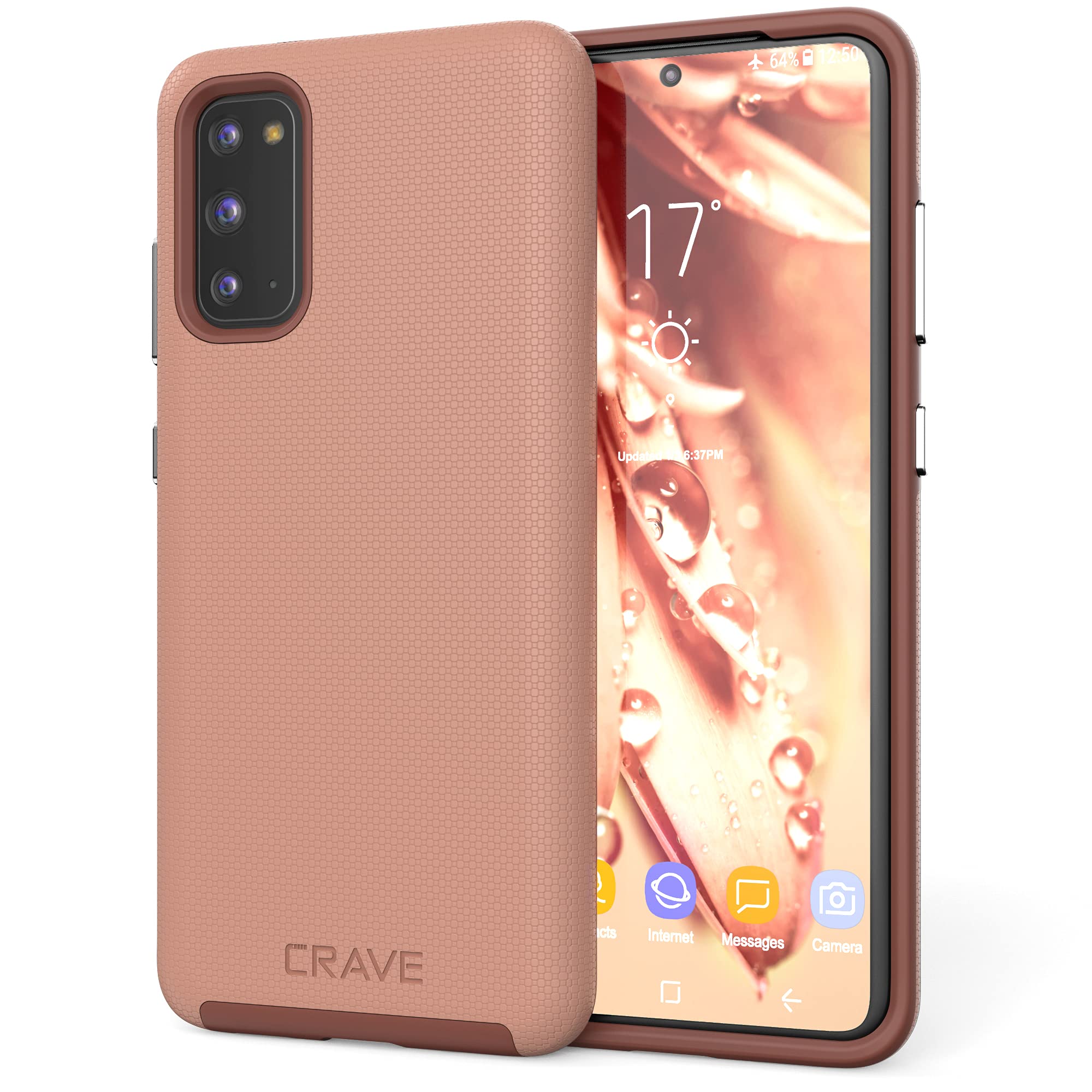 Crave Dual Guard for Samsung Galaxy S20 Case, Shockproof Protection Dual Layer Case for Samsung Galaxy S20, S20 5G - Blush