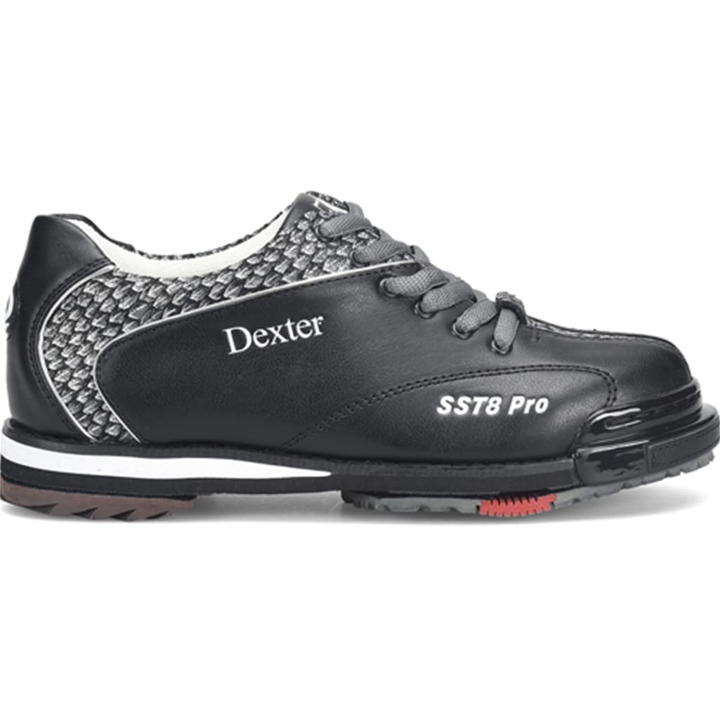 Dexter Mens SST 8 Pro Bowling Shoes - Black/Grey - Wide 7.0