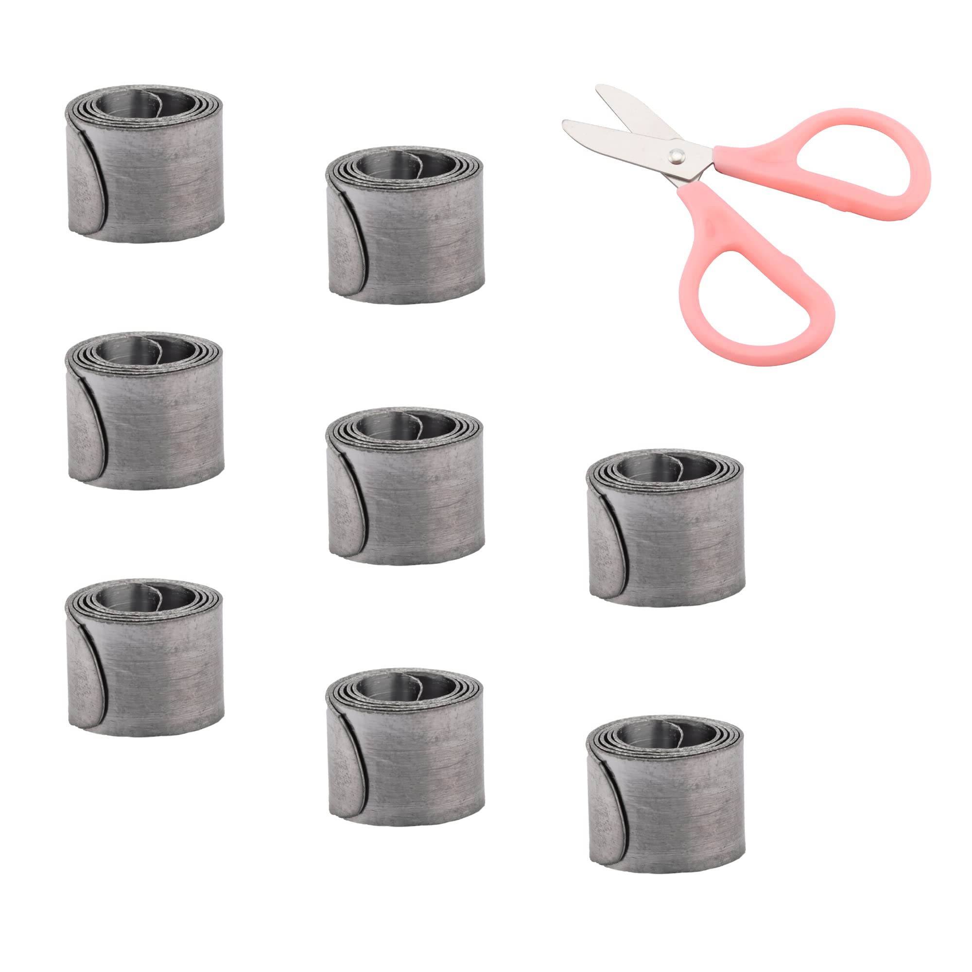 Fishing Soft Lead Sheet Strip Sinkers Weights Tackle Accessories Come with Mini Scissors(8 Rolls