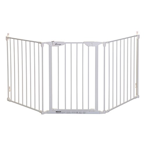Dreambaby Newport Adapta Baby Gate - Use at Top or Bottom of Stairs - for Straight, Angled or Irregular Shaped Openings (White)