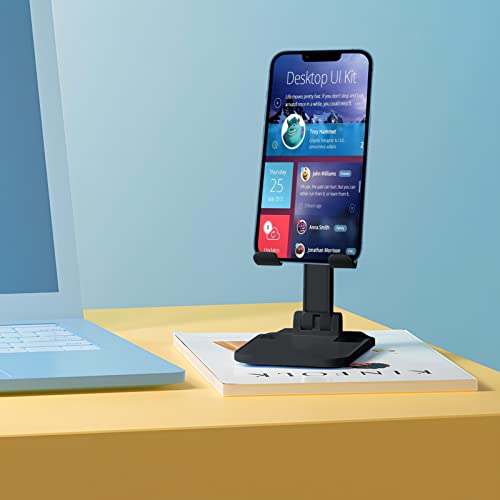 ZenTiky Cell Phone Stand, Angle Height Adjustable Phone Holder Stand, Foldable Phone Charger Stand,Portable Phone Stand Holder for 4ββ-12.9'' iPhone 13,iPad,Tablet, Kindle, Samsung, and More, Black