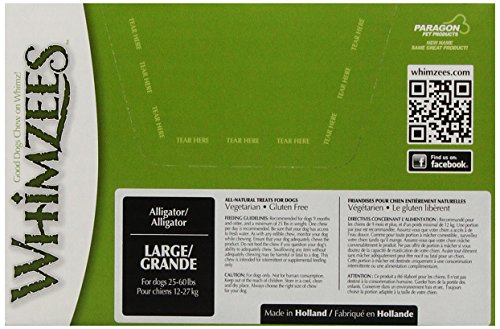 Paragon Whimzees Alligator Dental Chews for Large Dogs, 30 CT