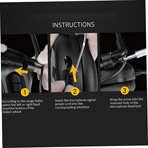 EElabper Army Tactical Shooting Headset, the Fifth Generation Military Helmet Headset Air Gun Paintball Headset Cs War Game Accessories Black