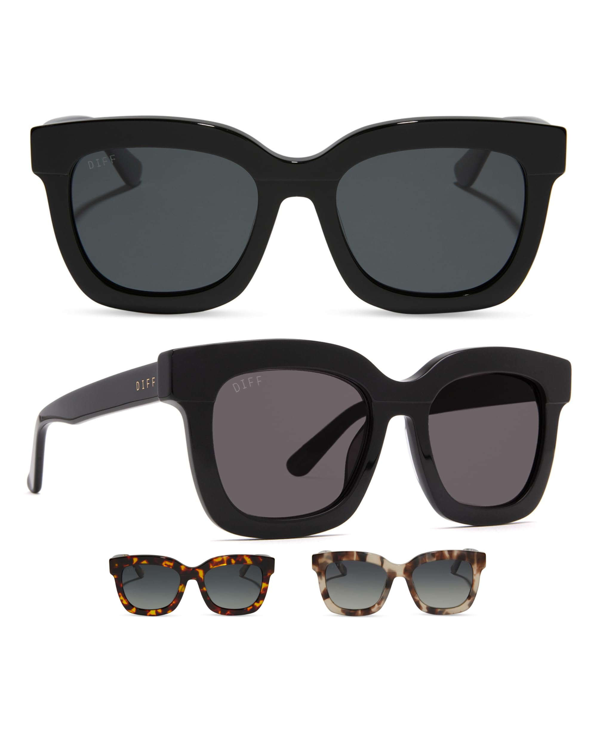 DIFF Eyewear Carson Black One Size