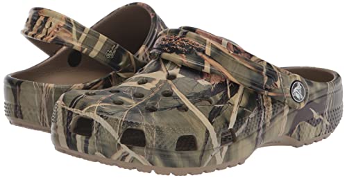 Crocs Kids' Classic Realtree Clog | Camo Shoes , Khaki, 3 Little Kid