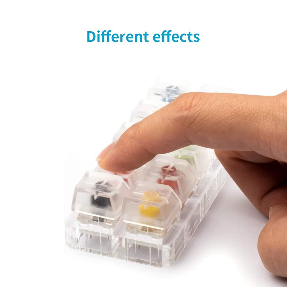 ELBERS Kailh Box Switch Tester, Mechanical Keyboards Testing Clear Keycaps, 20 Shockproof and Silent Pcs O-Ringsā¦