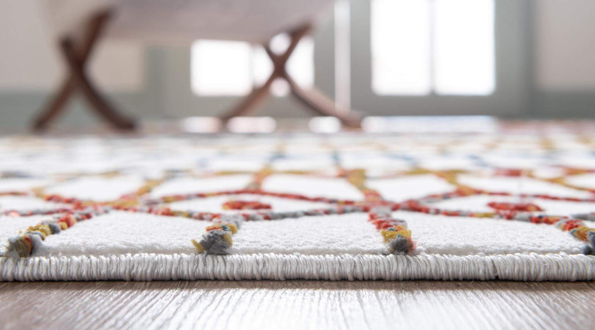 Rugs.com Lattice Trellis Collection Rug β 8' x 10' Multi Low-Pile Rug Perfect for Living Rooms, Large Dining Rooms, Open Floorplans