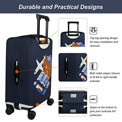 MININOVA Travel Luggage Cover Suitcase Protector Fits 27-30 Inch Luggage, Journey L, MVLC0103