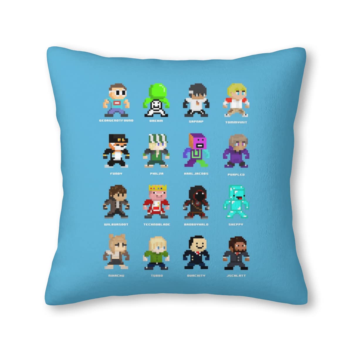 Dream SMP (Named) Velvet Throw Pillow Covers Sofa Pillowcase Car Square Throw Pillowcases Home Decoration Game 18in*18in