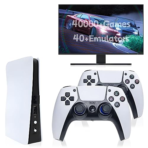 Wireless Retro Game Console Nostalgia Plug and Play Video Game Console 4k,40+ Emulators Console,128GB Built in 40000+ Video Games 2.4G Wireless Controllers