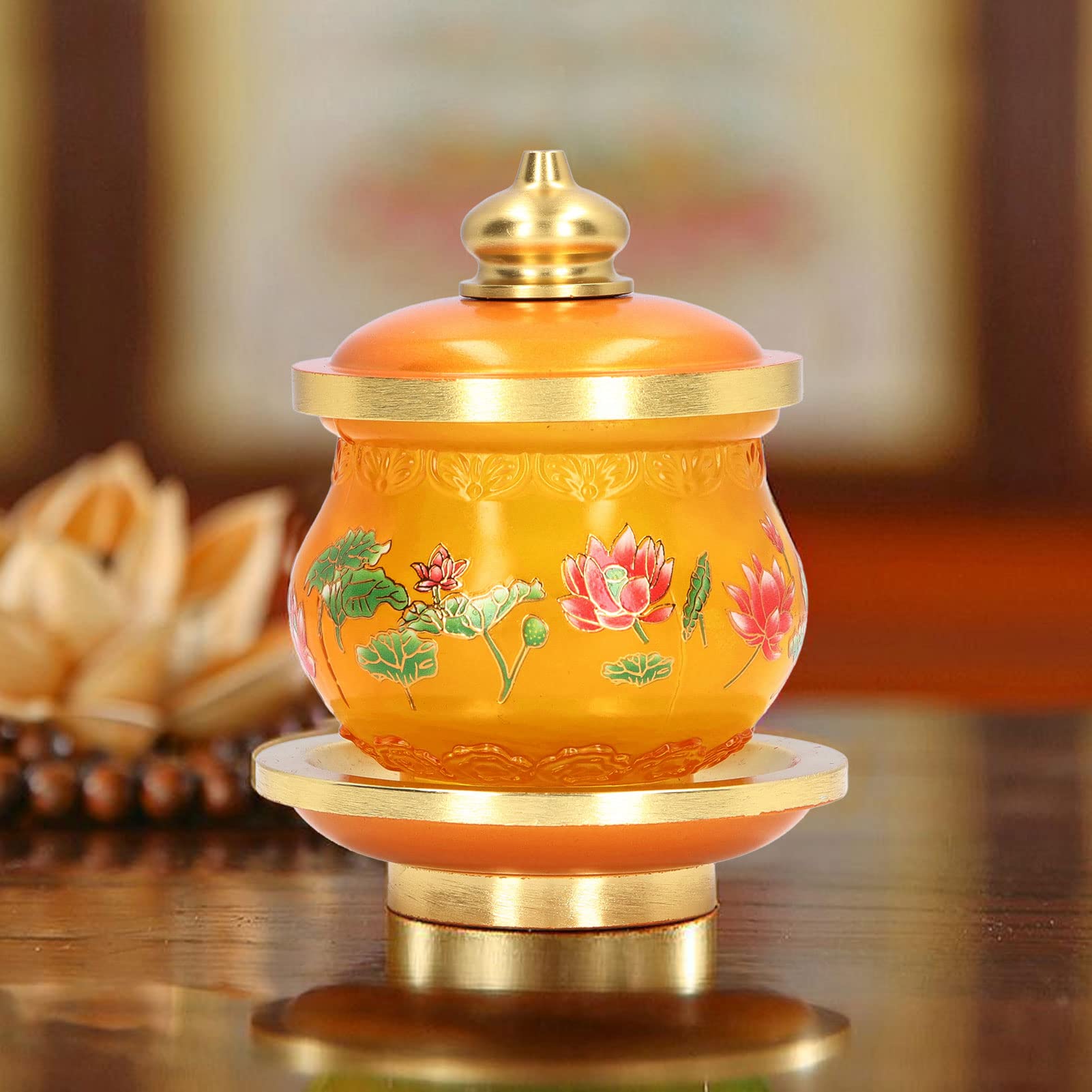 Glaze Altar Cup, Holy Water Offering Cup Buddhist Worship Cup