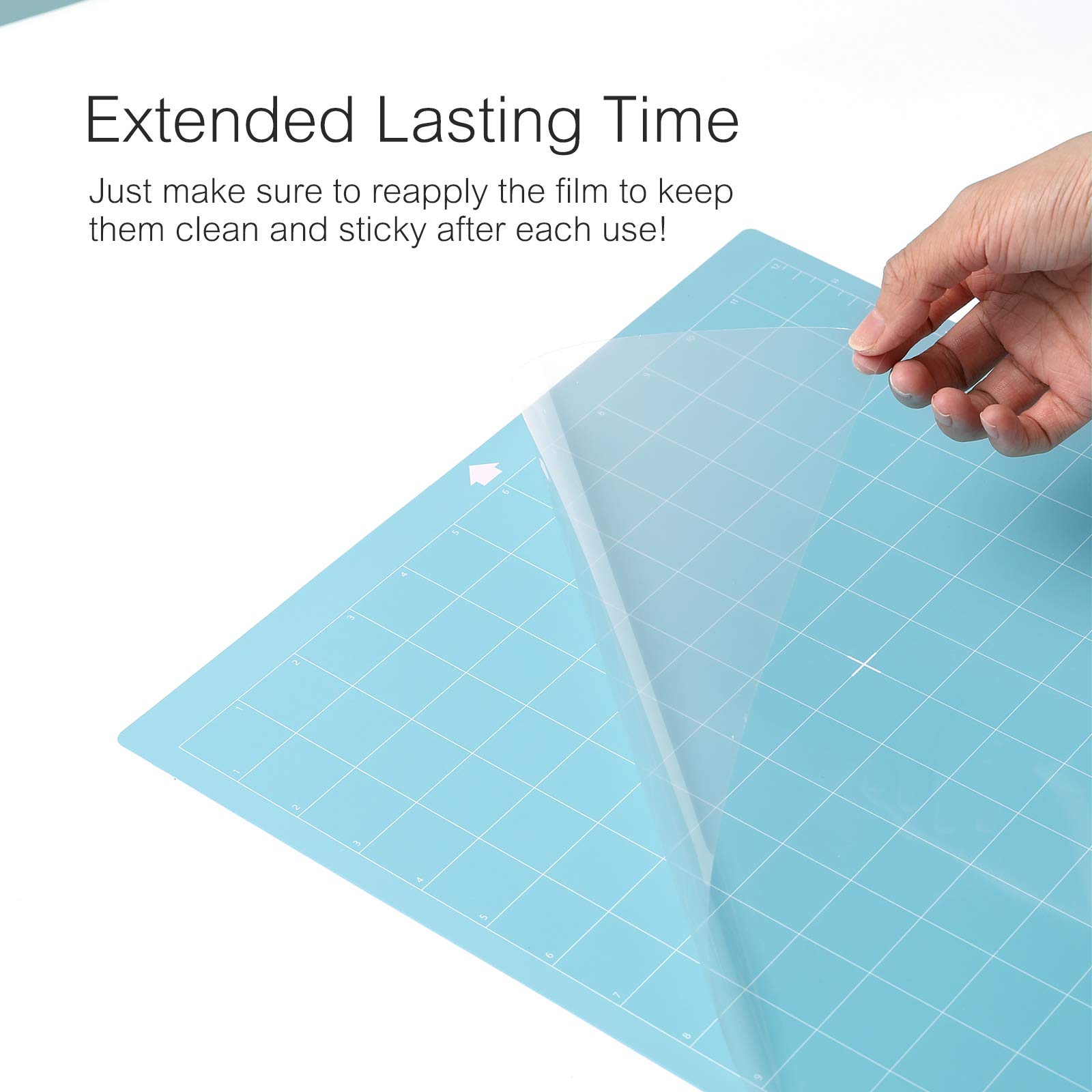 Diymaker Lightgrip Cutting Mat for Silhouette Cameo 4/3/2/1(12x12inch, 3 Mats), Blue Cutting Mat Perfect for Crafts