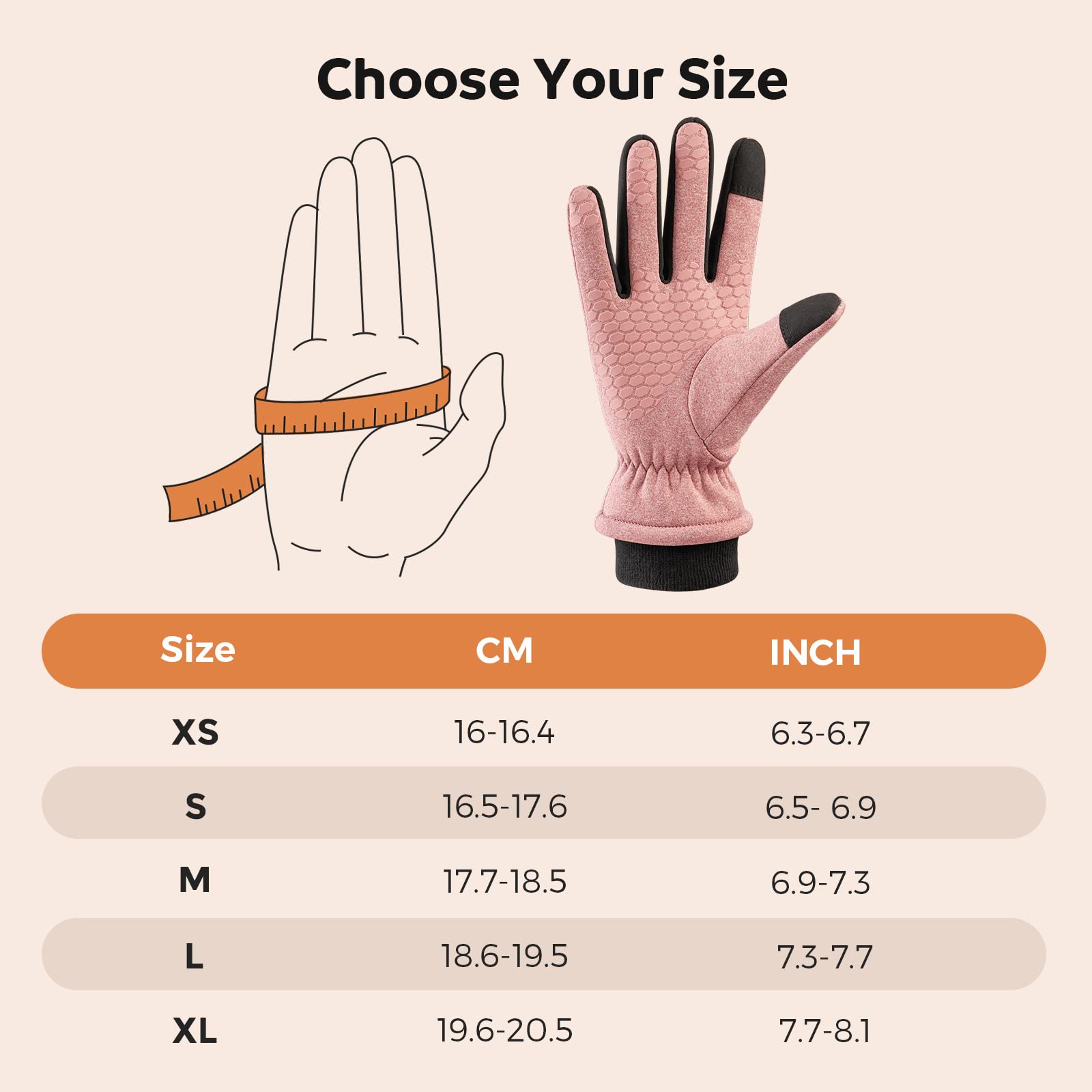 FREETOO Winter Gloves for Women, 2022 Stylish Double Locking Thermal Running Gloves, Warm Waterproof Touchscreen Driving Gloves