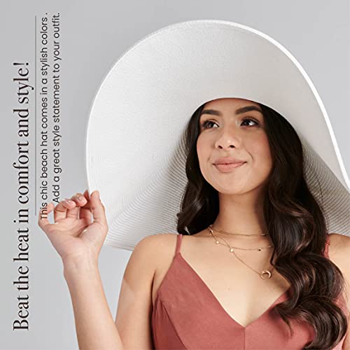 San Diego Hat Company Women's Ultrabraid X-Large Brim Hat, Adjustable Sun Hat with UPF 50+, White