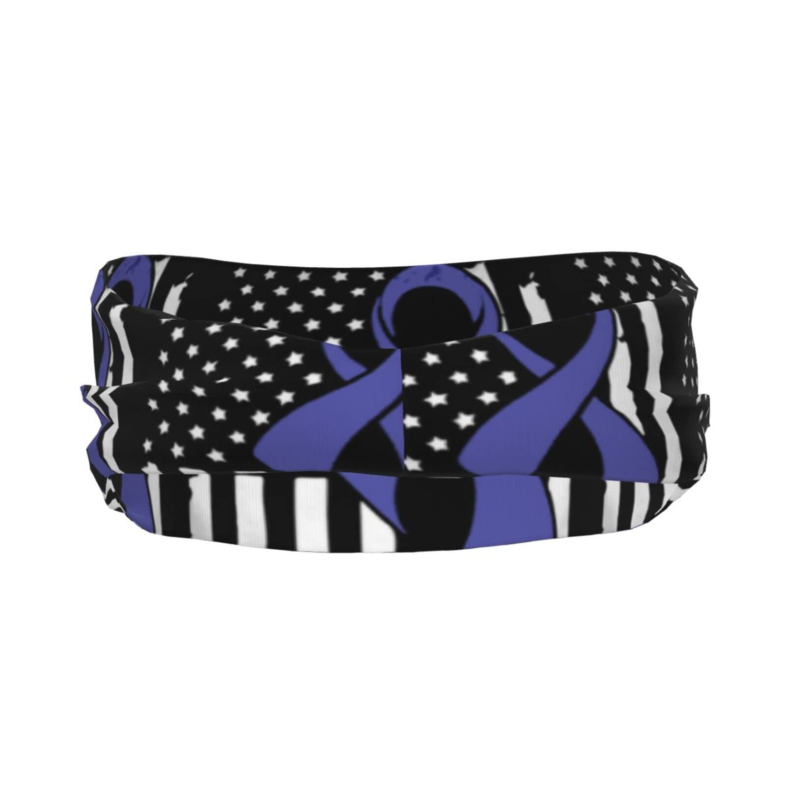 Fitness Headband Colon Cancer Awareness Flag Men Women Stretch Sweatbands