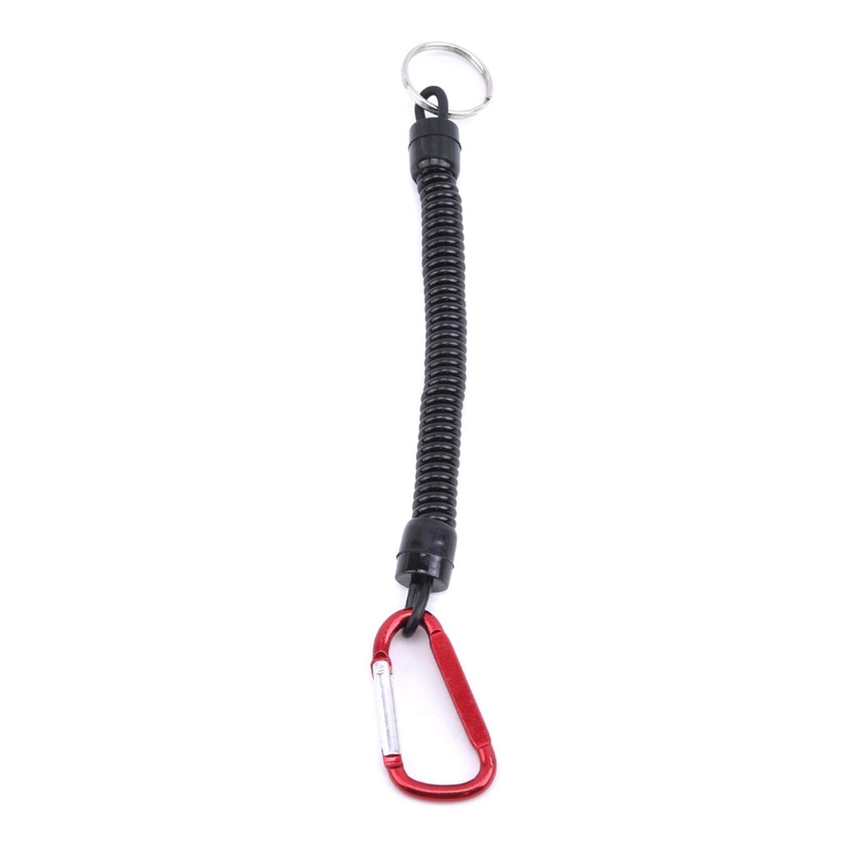 DONGMING Flexible Fishing Lanyards Theftproof Spring Coil Cord Keychain Safety Fishing Ropes,Red