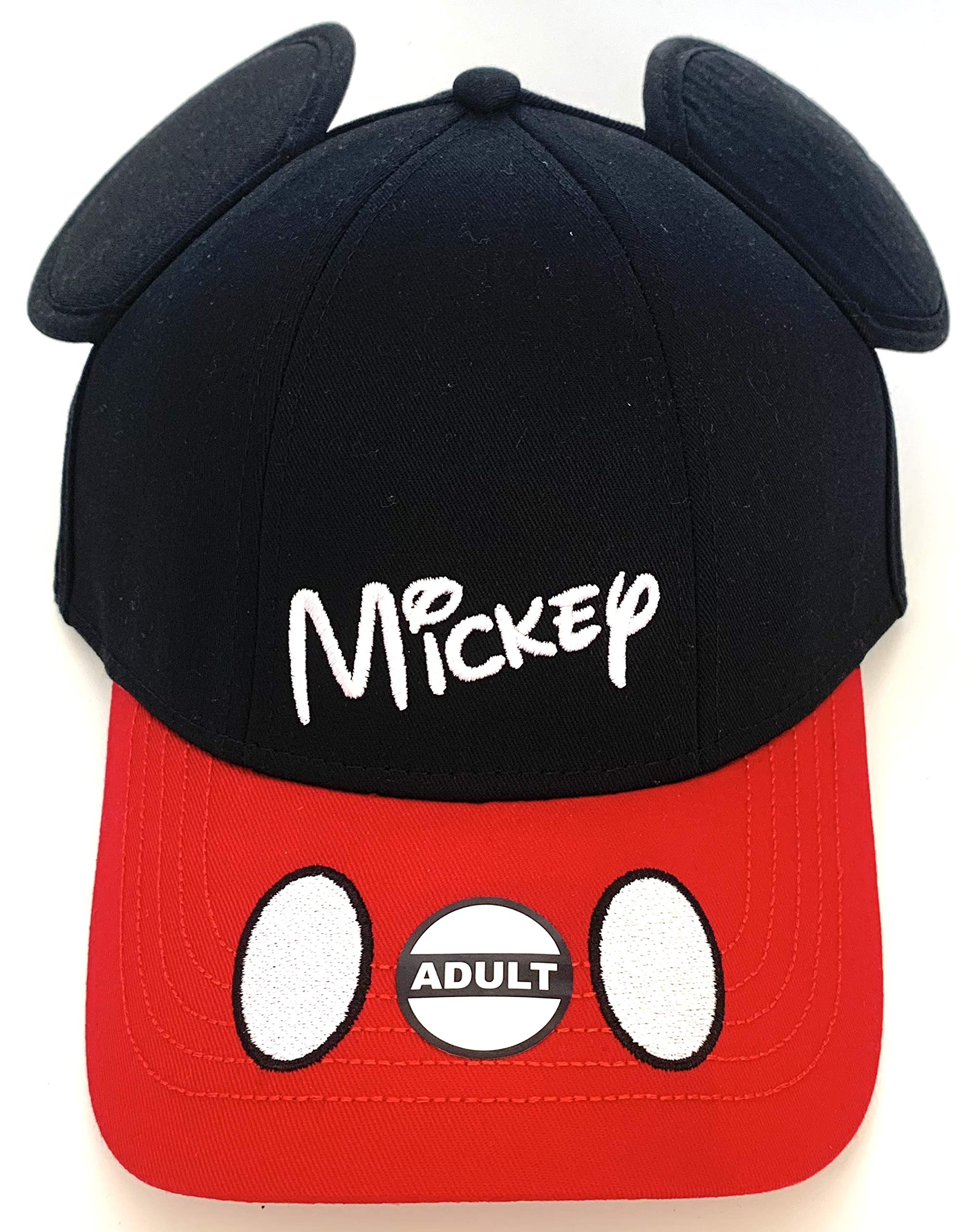 Disney Adult Mickey Mouse Ears Baseball Cap, Black Red, One Size