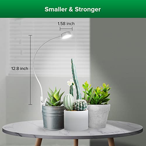 SANSI Grow Lights for Indoor Plants, Pot Clip LED Plant Light for Growing, Full Spectrum, Plant Growing Lamp with 4-Level Dimmable, Auto On Off 3 6 12 Hrs Timer for Succulents, Small Plant, White, 5V