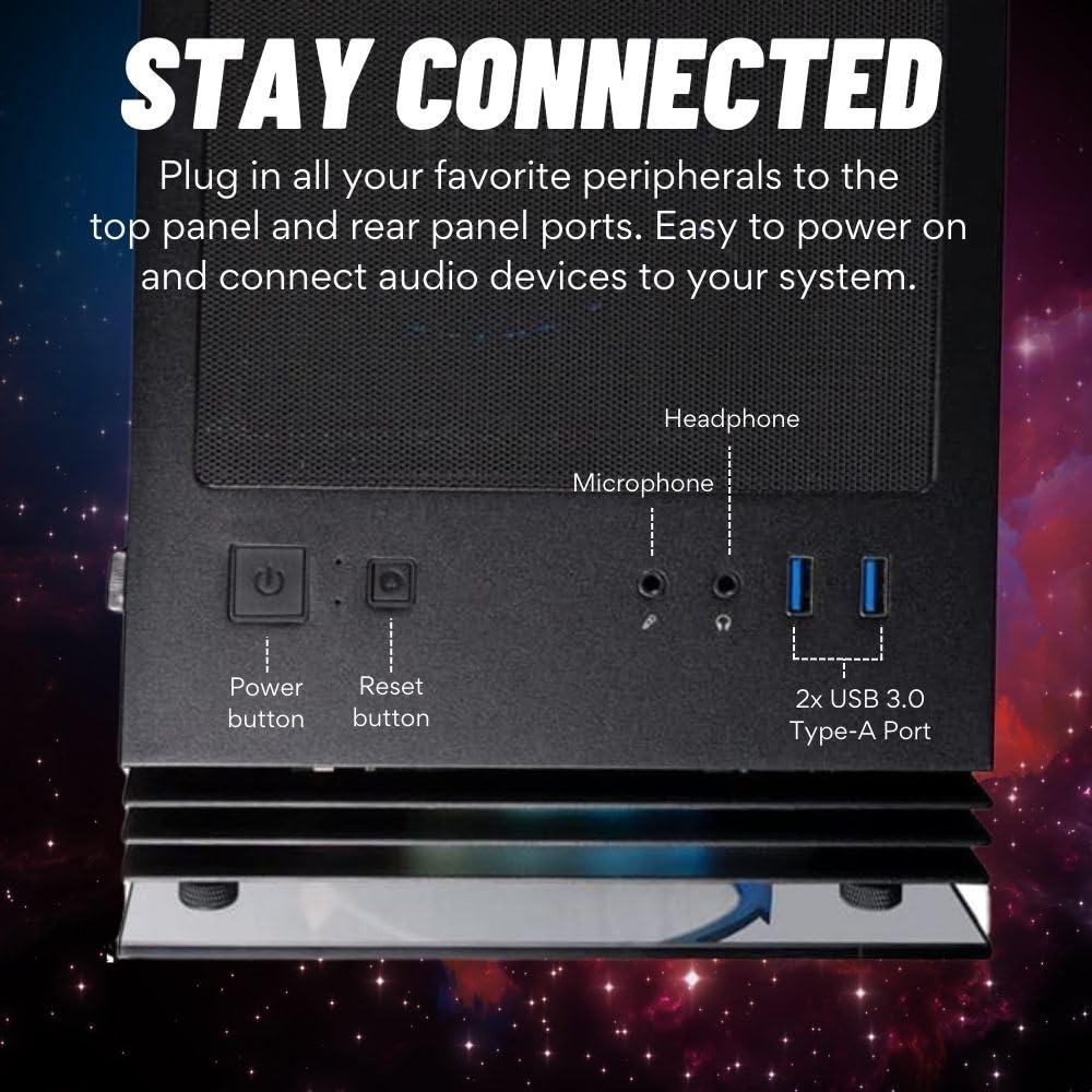 Empowered PC Stratos Micro Gaming Desktop - AMD Ryzen 5 5600G, 16GB DDR4 RAM, 512GB NVMe SSD, WiFi, Windows 11 Home - RGB Gamer Business Student Computer