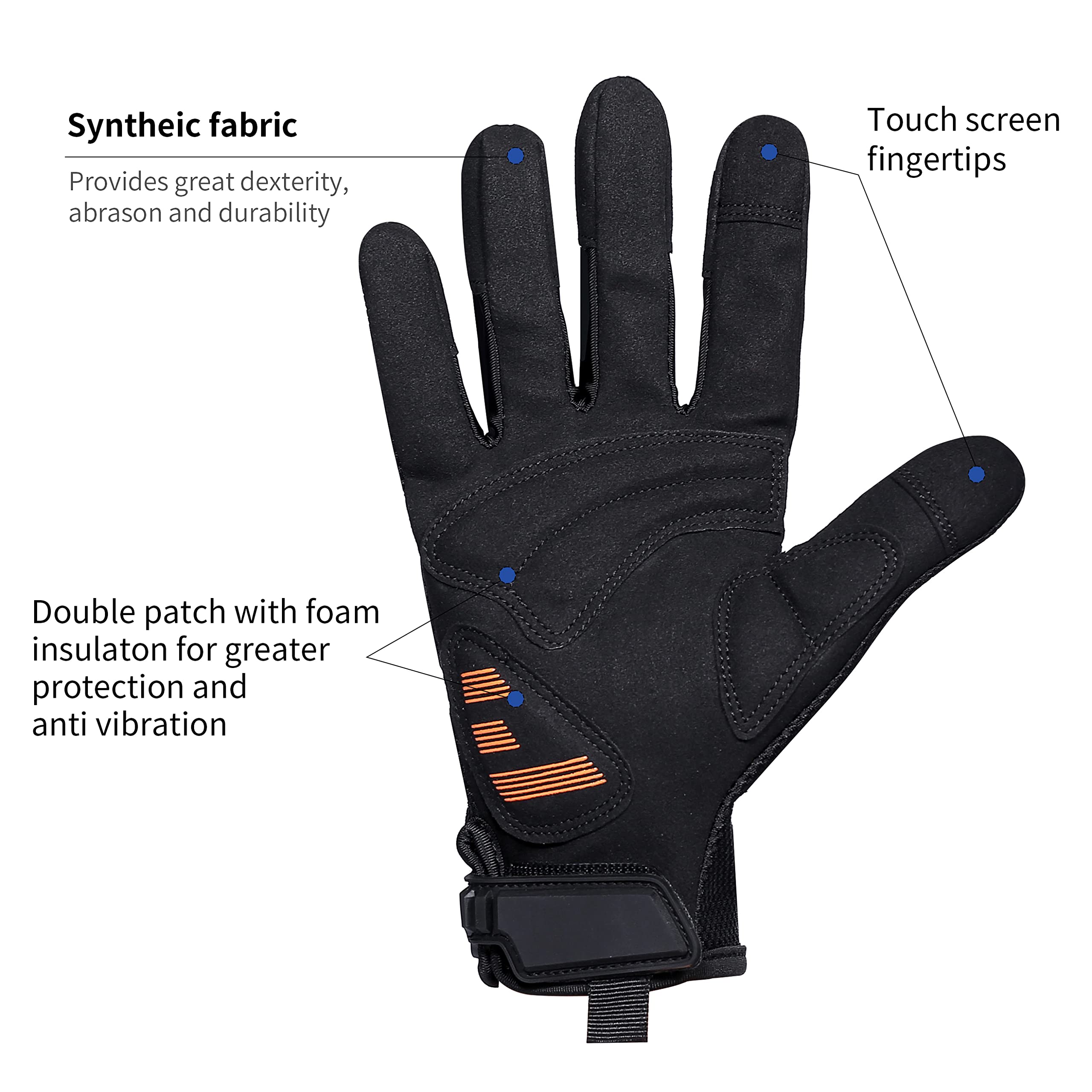 FEAR GEAR Mechanix Gloves For Men,Durable Touchscreen Safety Work Gloves Men,Flexible Grip For Gardener,Yard Chores,Orchard