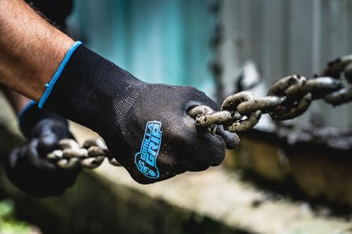 Gorilla Grip Gloves, Max Grip, All Purpose Work Gloves, Slip Resistant, Nylon Shell, Large, 15 Pairs