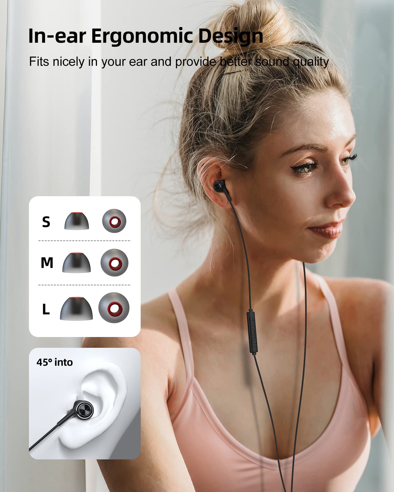 iFory USB C Earphones, A20 Type C Magnetic Headphones in-Ear Wired Earbuds Noise Canceling Headset with Mic & Remote Control Compatible for Samsung Ipad Pro iOS Android (Black)