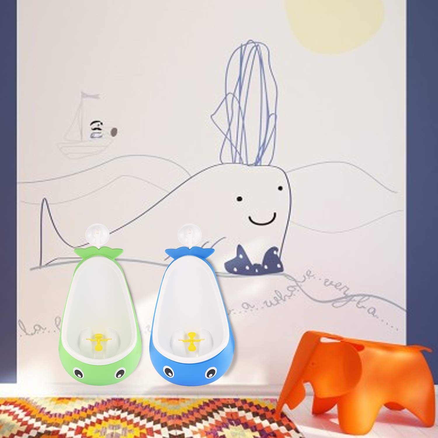Cute Cow Urinal Potty Training for Boys with Funny Aiming Target/Portable Toilet Training, Potty Urinal Pee Trainer Urine (White)