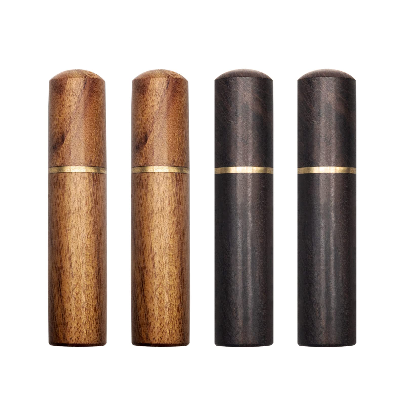 Huwane Toothpick Holder Portable Wood Toothpick Case Waterproof Handmade Craft Toothpick Pocket Box for Storage Toothpick, Needle, Pill, Bead, Ear Pick, Cotton Swab and Other Small Object (4 Packs)