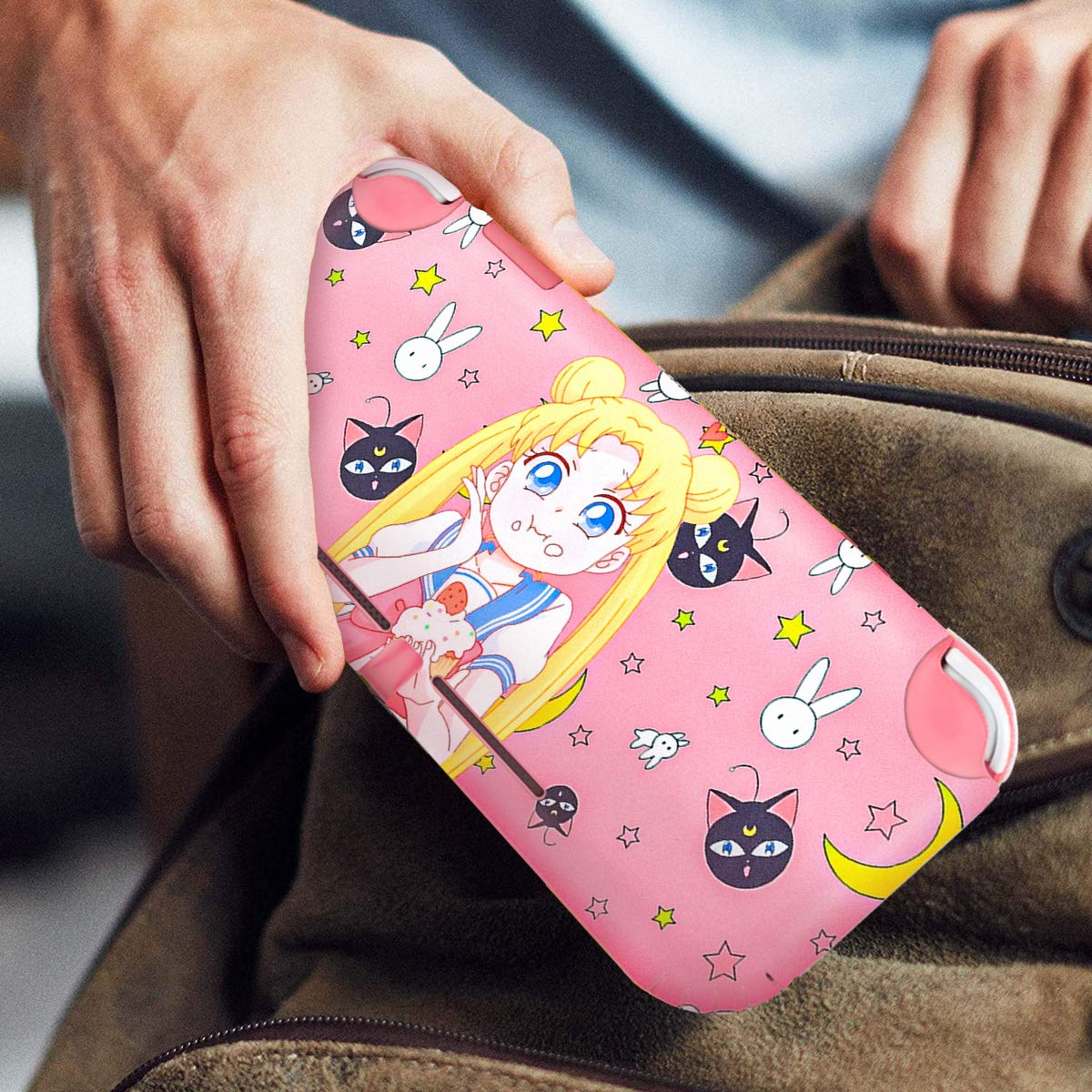 DLseego Switch Lite Skin Cute Girl Pattern Full Wrap Skin Protective Film Sticker Design for Nintendo Switch Lite-Pink
