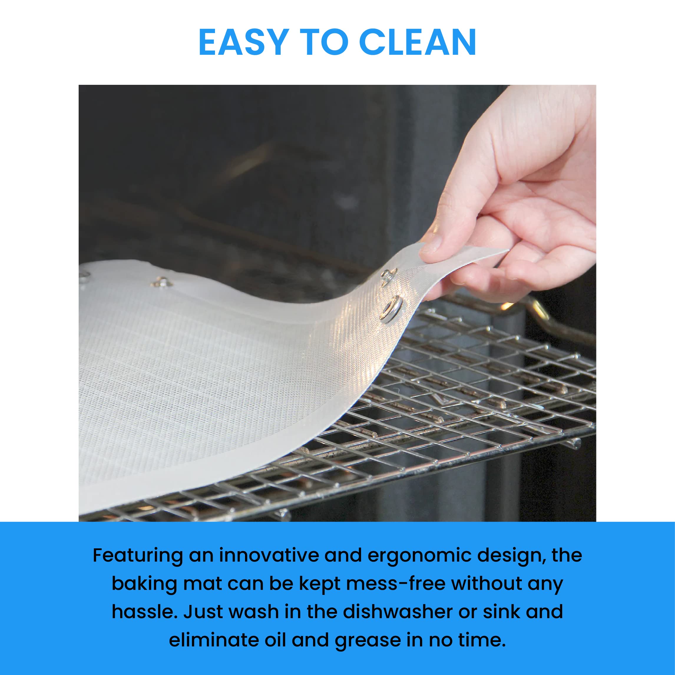 Grand Fusion 2 in 1 Silicone Baking Mat, Corner Clip for Leak Proof Baking Pan or Unclip for Flat Baking Sheet Liner, 11.8 x 15.75 in. BPA-Free and Non-Stick. Chef's Essentials. Pack of 1