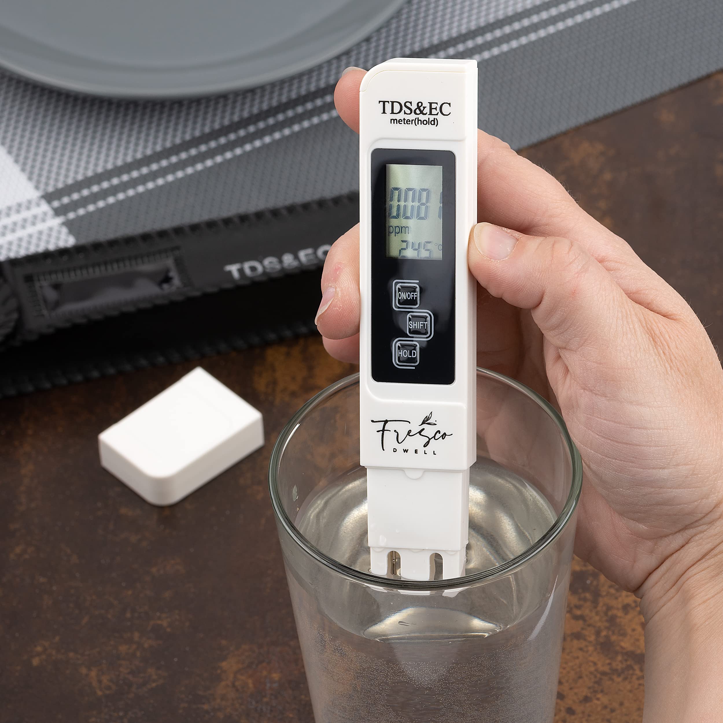 Fresco Dwell pH and TDS Meter Combo, Digital Water Tester with 3-in-1 TDS Meter, Professional High Accuracy Pen Type pH meter with ± 2% for Hou