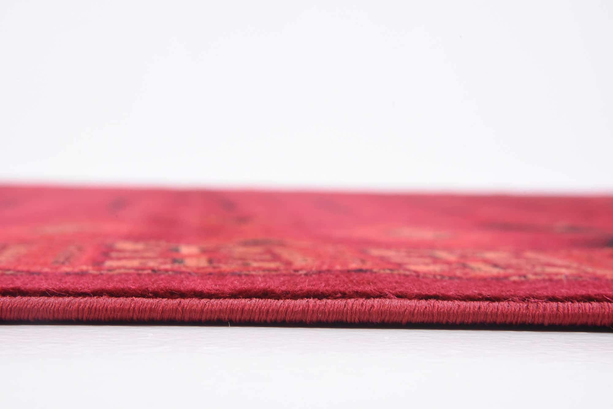 Unique Loom Tekke Collection Over-Dyed Saturated Traditional Torkaman Area Rug, 9 x 12 ft, Red/Black
