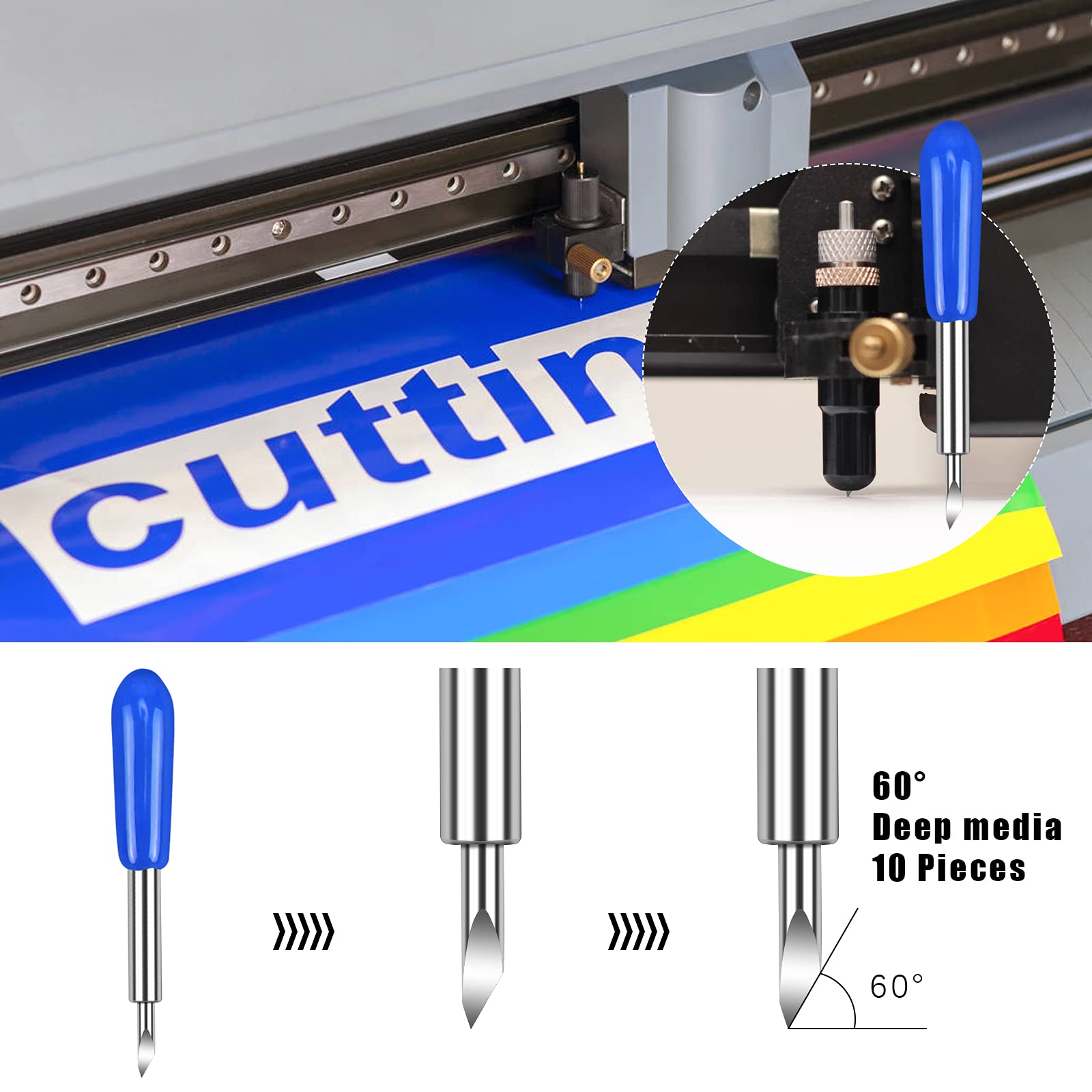 Dreamtop 40 Pcs Vinyl Cutter Blades 30/45/60 Degree Roland Blades Plotter Blades Cutting Blades Replacement Blades for Cricut Explore Air/Air 2