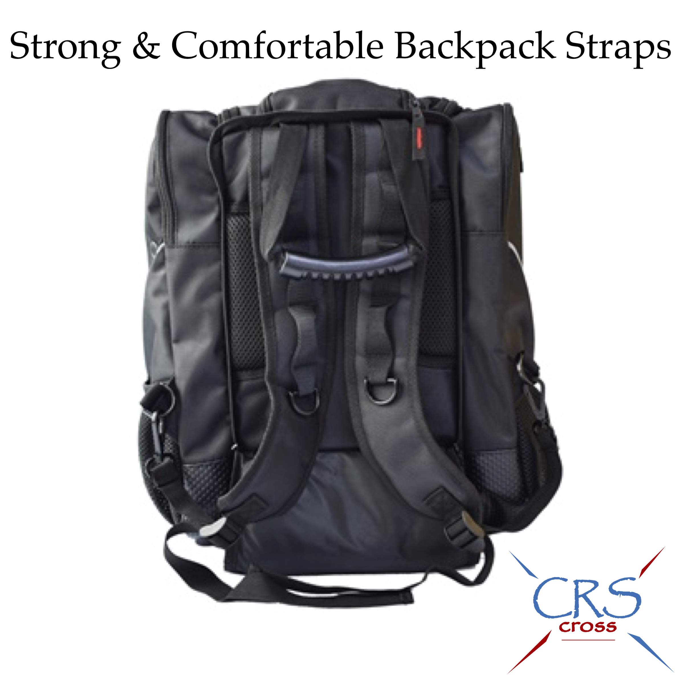CRS Cross Skate Bag - Backpack converts to Rolling Bag with Wheels. Ice skate bag for figure skating, roller skating, quad skaters, ice skating (Biellmann Black)